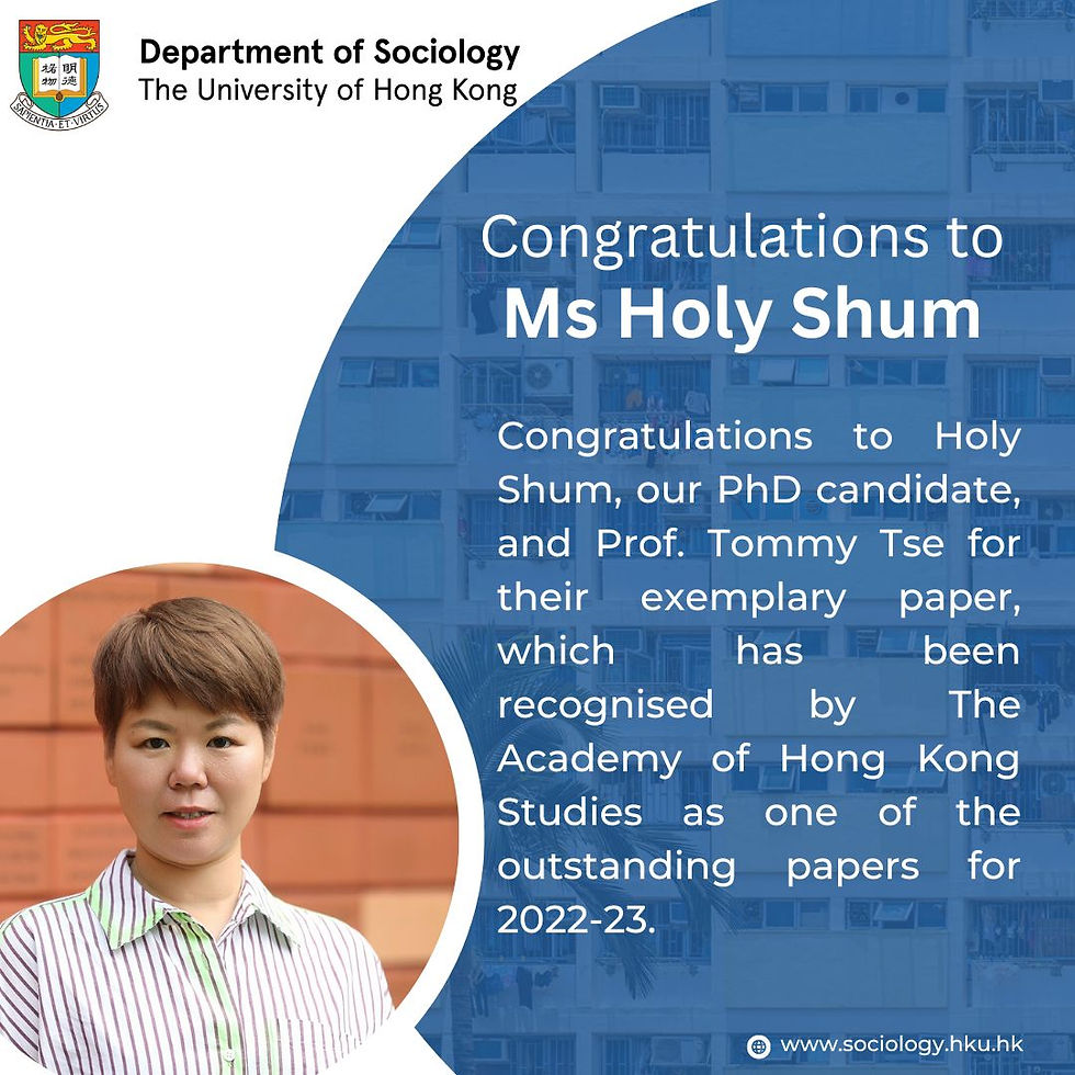 Congratulations to Holy Shum, our PhD candidate, and Prof. Tommy Tse for their exemplary paper ...